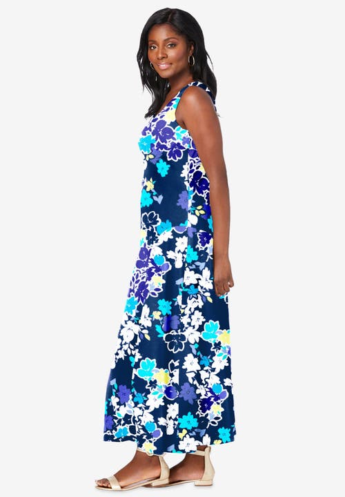 JESSICA LONDON JESSICA LONDON Stretch Cotton Tank Maxi Dress